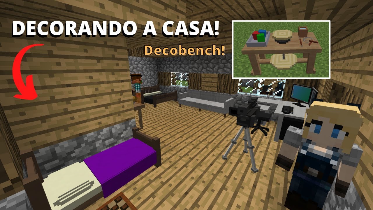 DECORANDO UMA CASA NO MINECRAFT COM A DECOCRAFT!!(decobench) - YouTube
