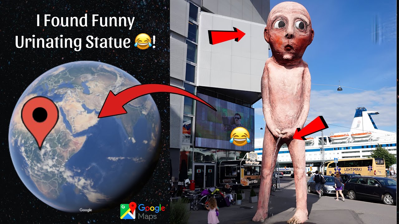 I Found a Funny Urinating Sculpture Caught On Google Earth and Google ...