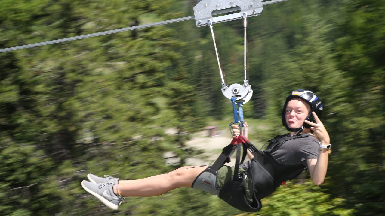Zip-lining at Whitefish Mountain Resort - YouTube