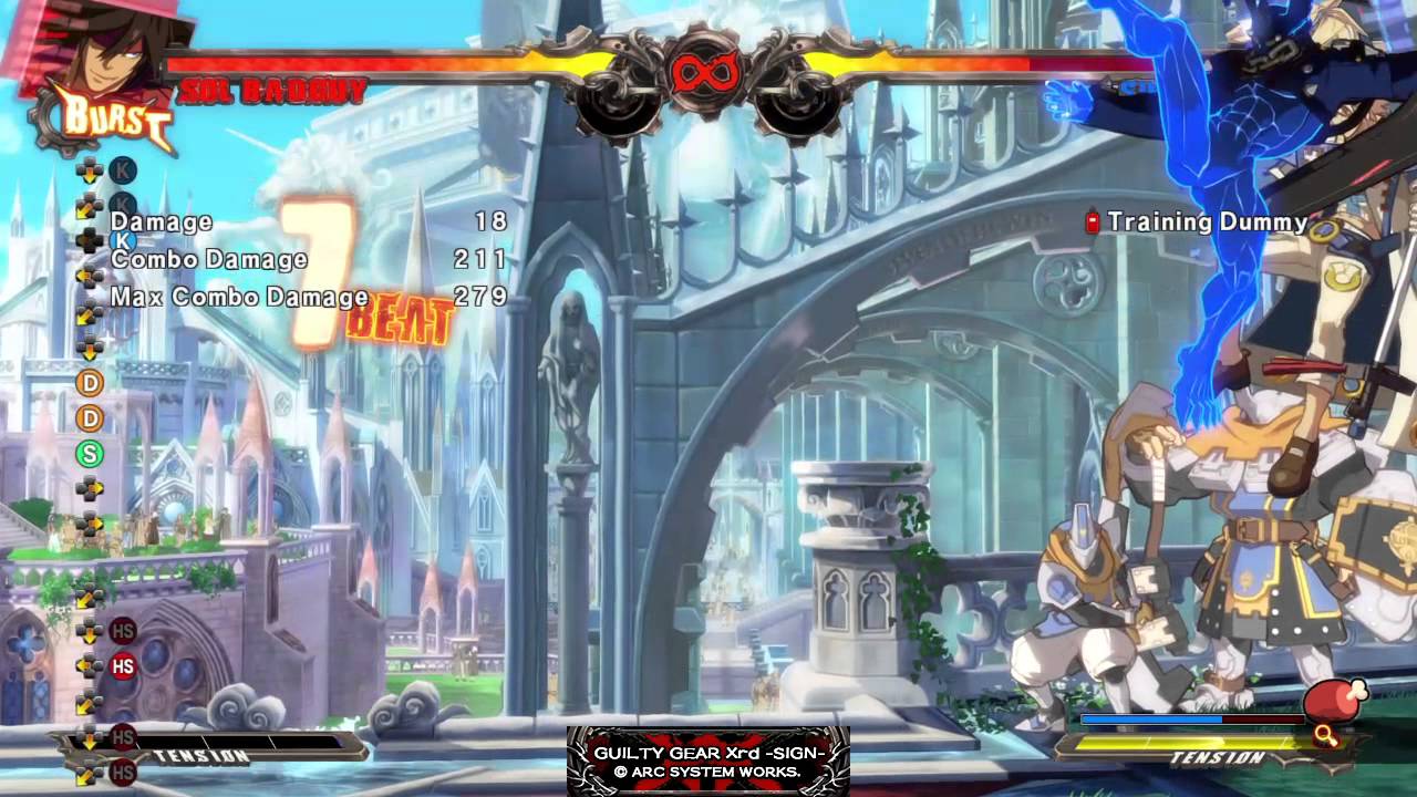 Guilty Gear Xrd Sol Dragon Install Trigger Combo - YouTube