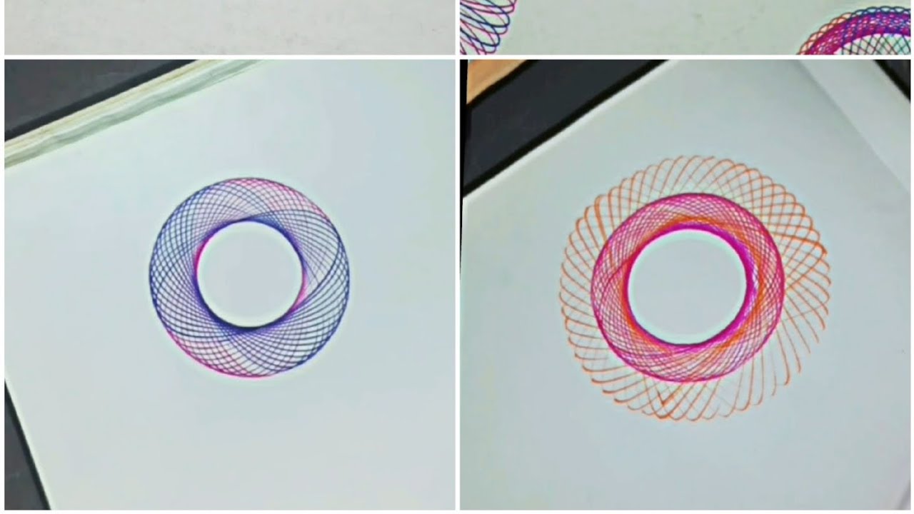 Colourfull spirography |🧡 🖤💜|Easy spirography - YouTube