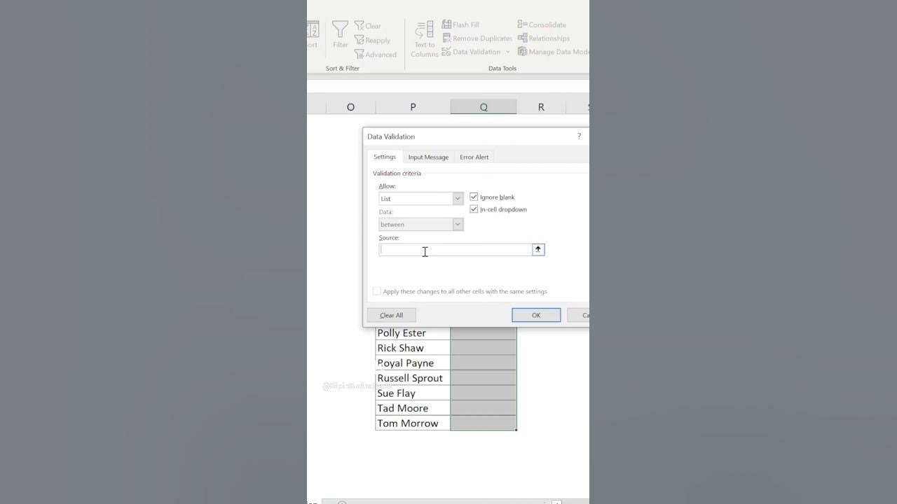 Buid Dropdown In Excel Excel Shortcuts And Tricks Excelshorts Exceltech Exceltips Youtube