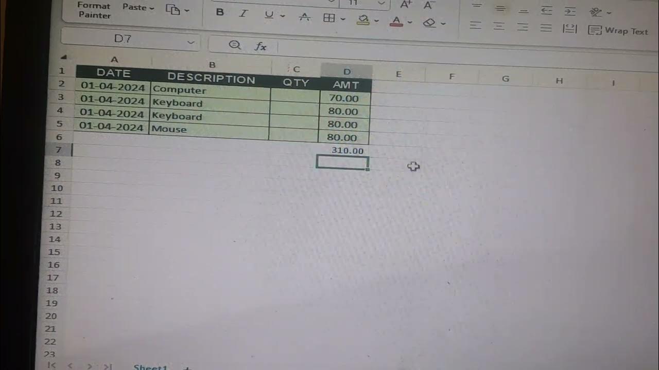 MS Excel Formula of Sum ( Plus ️ Kaise kare Excel mai ) - YouTube