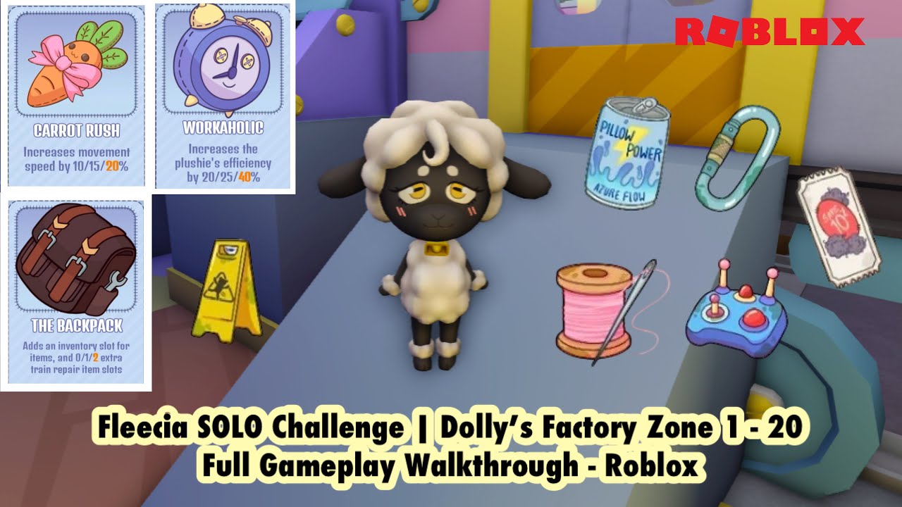 Fleecia SOLO Challenge | Dolly’s Factory Zone 1 - 20 Full Gameplay ...