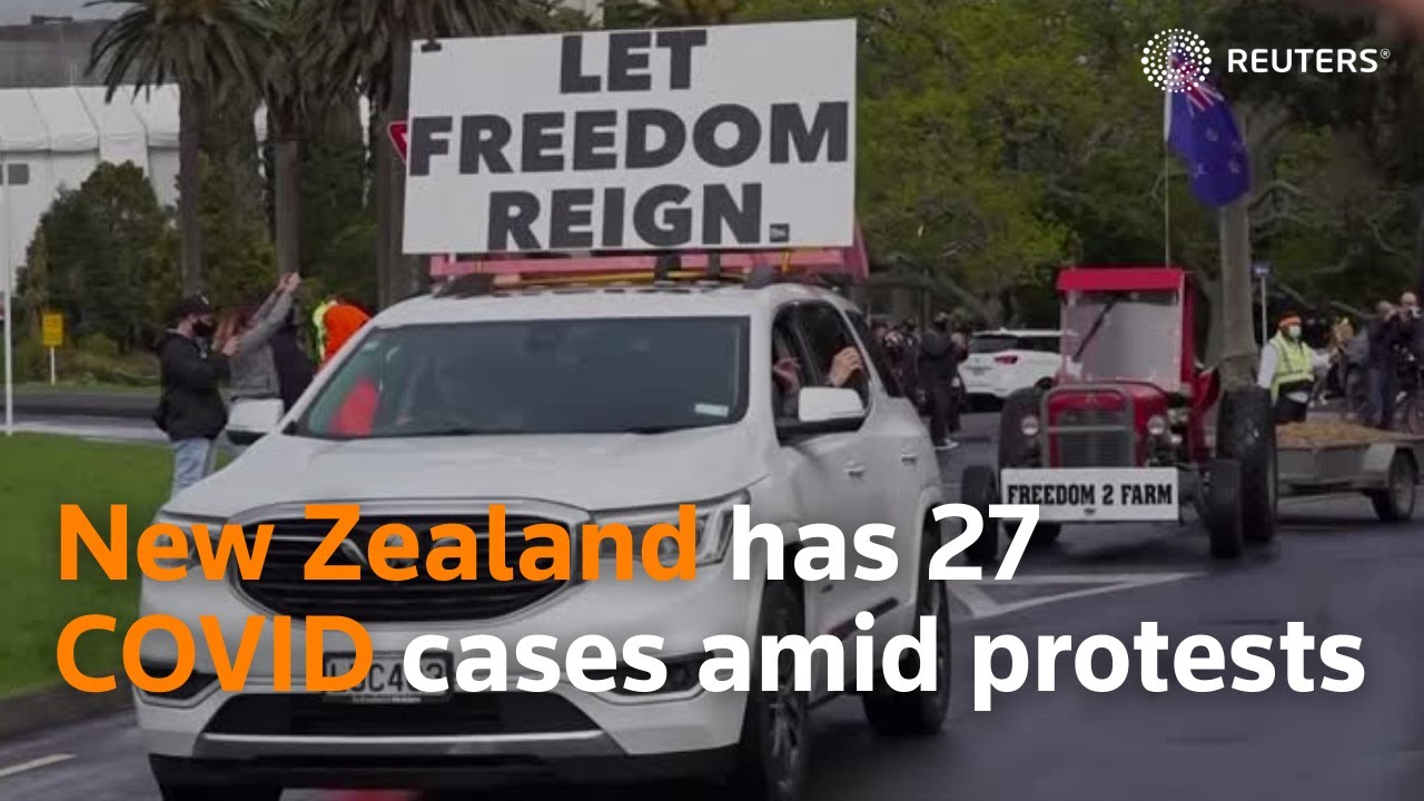 New Zealand reports 27 COVID cases amid anti-lockdown protests - YouTube