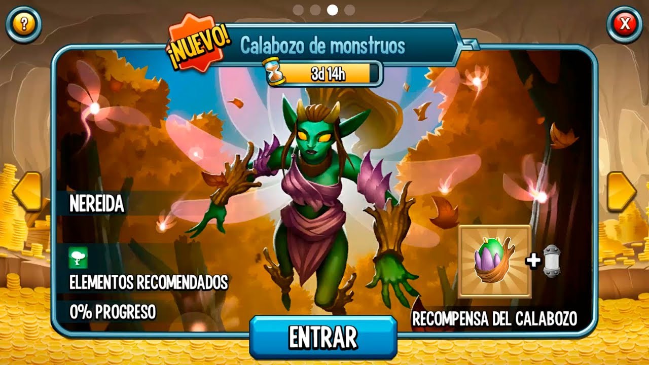 Monster Legends l Mazmorra de Monstruo l Nereida - YouTube