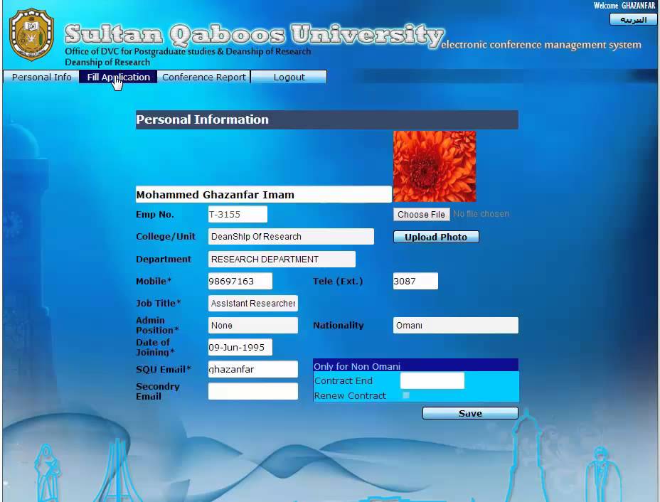 Sultan Qaboos University Electronic Conference Attendance System - User ...