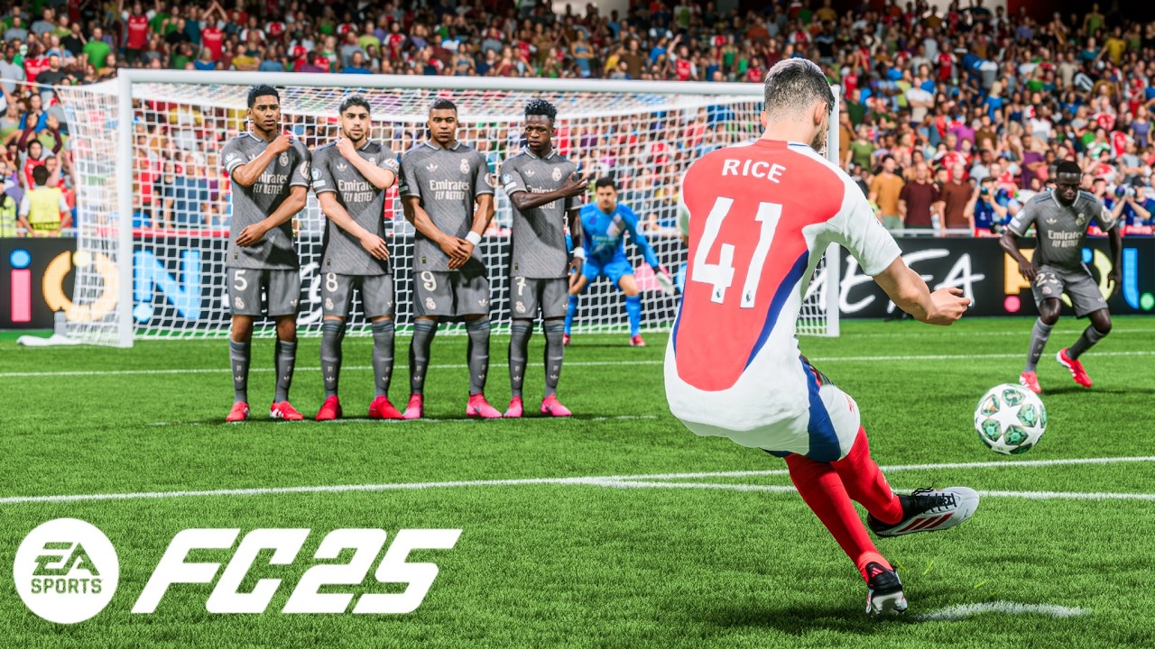 Declan Rice 2 Freekick Goals vs Real Madrid | EA FC 25 4K - YouTube