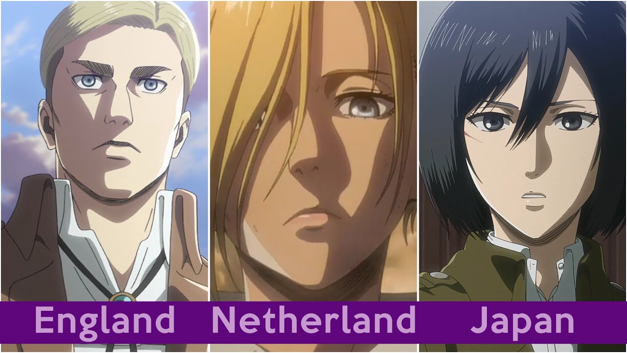 Attack on Titan Characters Nationalities / Origin Country - YouTube