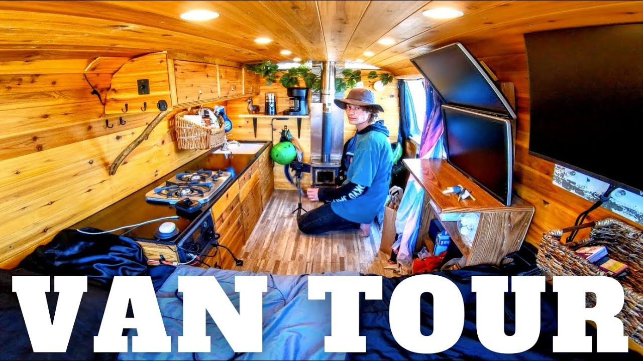 VAN TOUR┃Cargo Van Converted to Tiny Home for Full-Time Van Life - YouTube