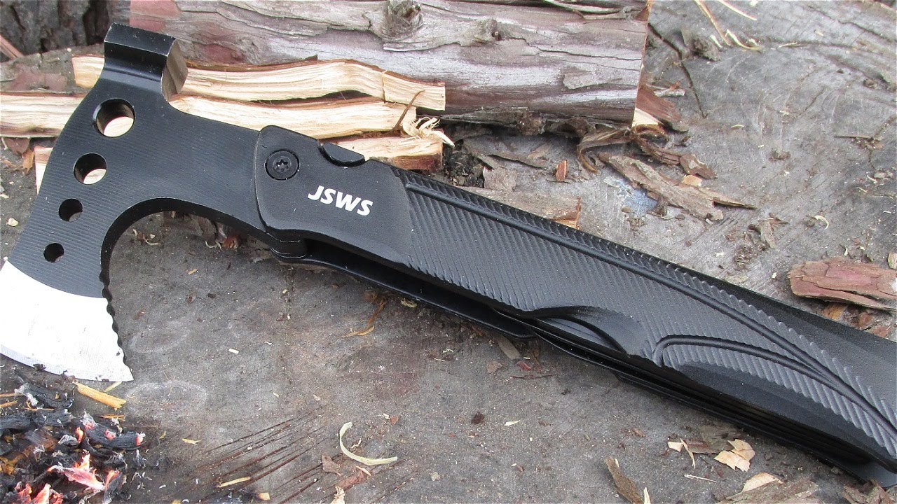 JSWS AXE / HATCHET 14-IN-1 MULTITOOL A VERY HANDY CAMPING TOOL - YouTube