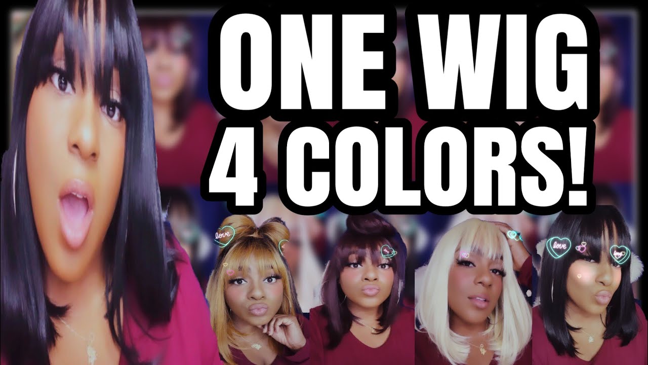 BEST FRINGE BANGS WIG EVER! IT TRESS 613,99J, 1B, 4N274 ONE WIG 4 ...