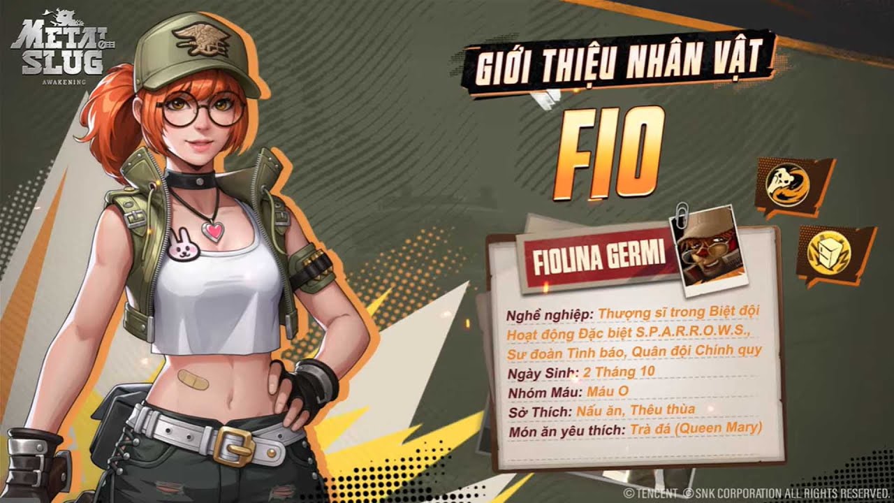 Metal Slug: Awakening | 🙋Tiêu điểm nhân vật - Fio - YouTube