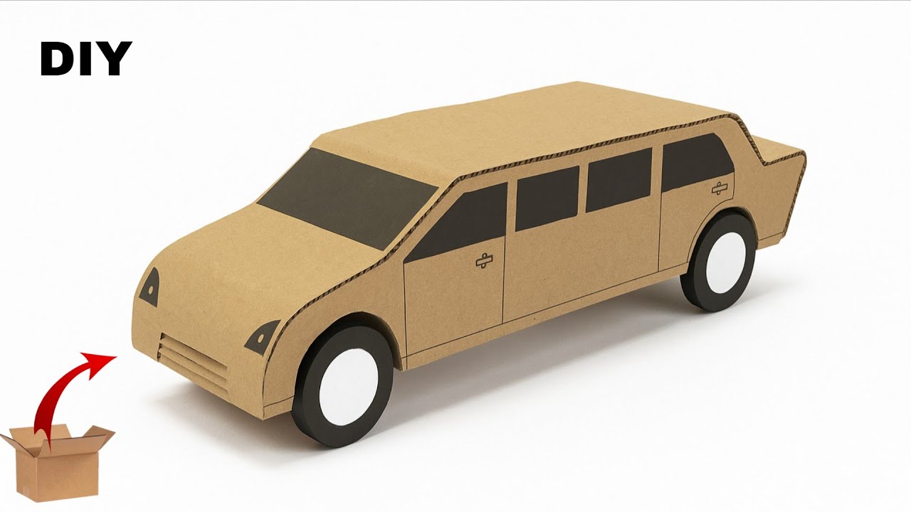 How to make cardboard limo car | DIY cardboard longest car | Carboard ...