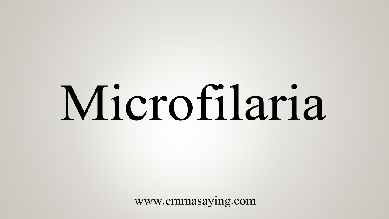 How To Say Microfilaria - YouTube