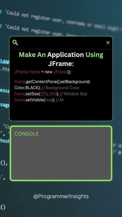 Make an Application using JFrame in Java! 👨‍💻 #shorts #facts #java - YouTube