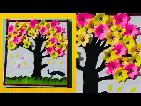 Unique Tree Wall Hanging Craft Ideas // Colour Paper Craft // Easy Room ...