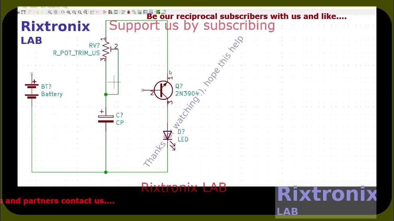 LED Flasher 2N3904 1 Transistor Kicad#6 - YouTube