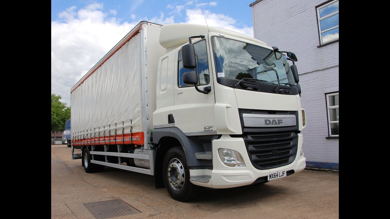 DAF CF 220 - 18 ton Curtain T/lift - Air suspension - MX64 LJF - YouTube