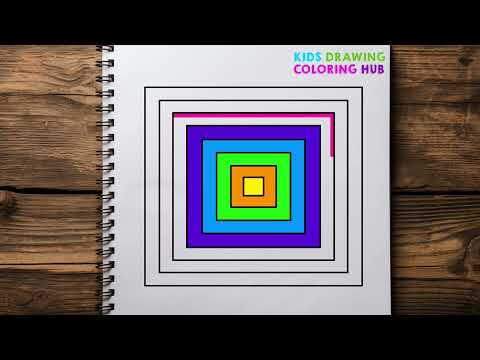 Square Shapes drawing 🟨🟧🟩🟦🟪🟥 learning video for preschool kids ...