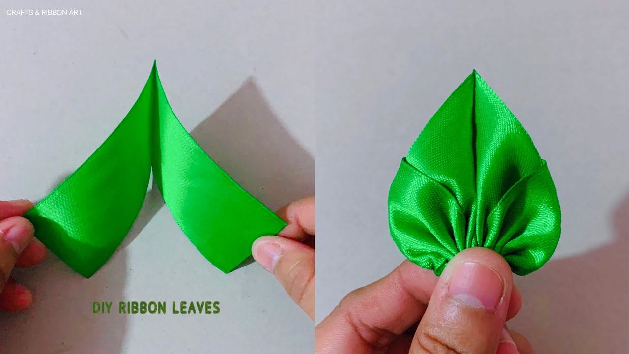 How to make ribbon leaves I D.I.Y. Satin Ribbon Leaves - Tutorial ...
