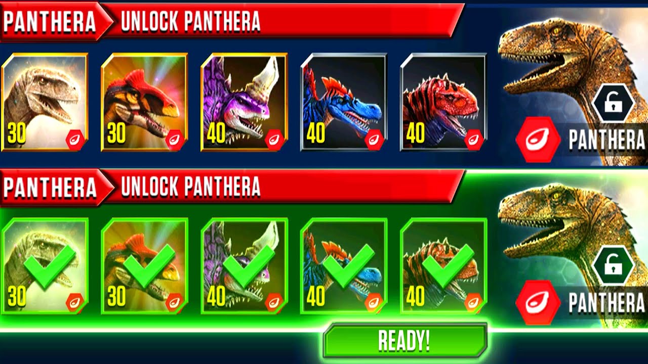 PANTHERA UNLOCKED REWARD UNLOCKED PANTHERA LEVEL 40 | JURASSIC WORLD ...