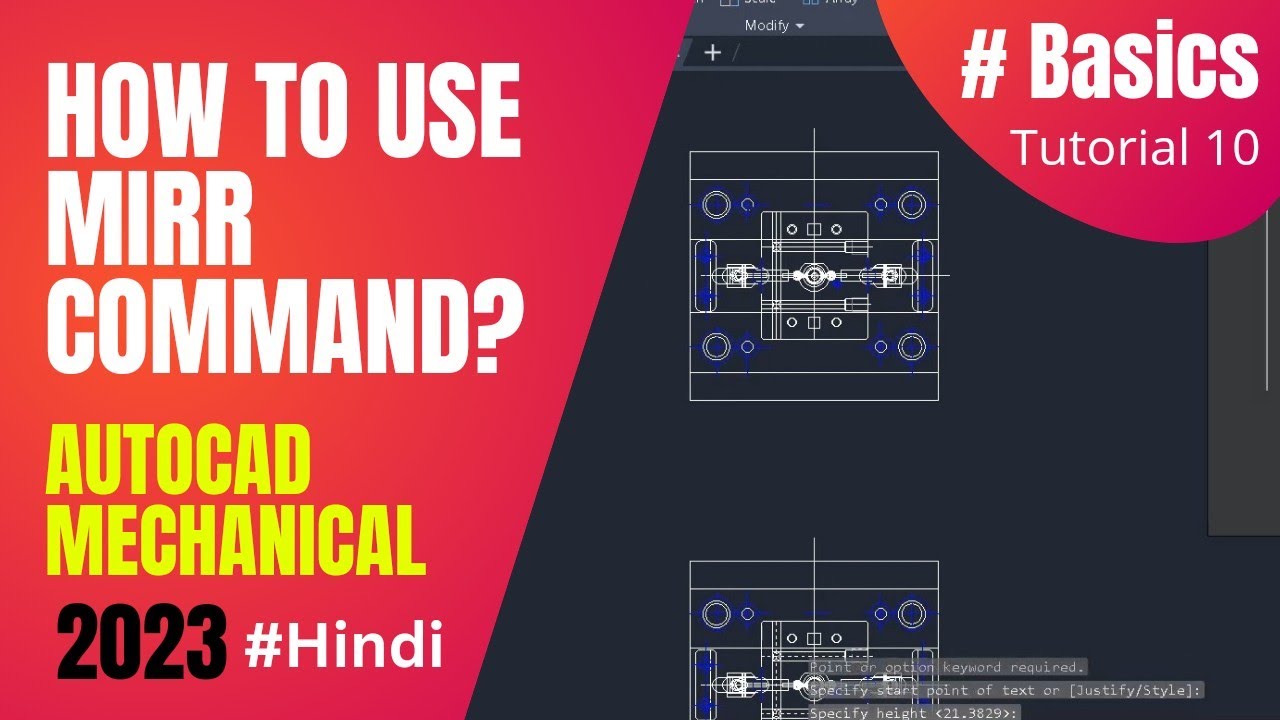 How to use "MIRR" Command in AUTOCAD 2023 #autocad #mirr_command # ...