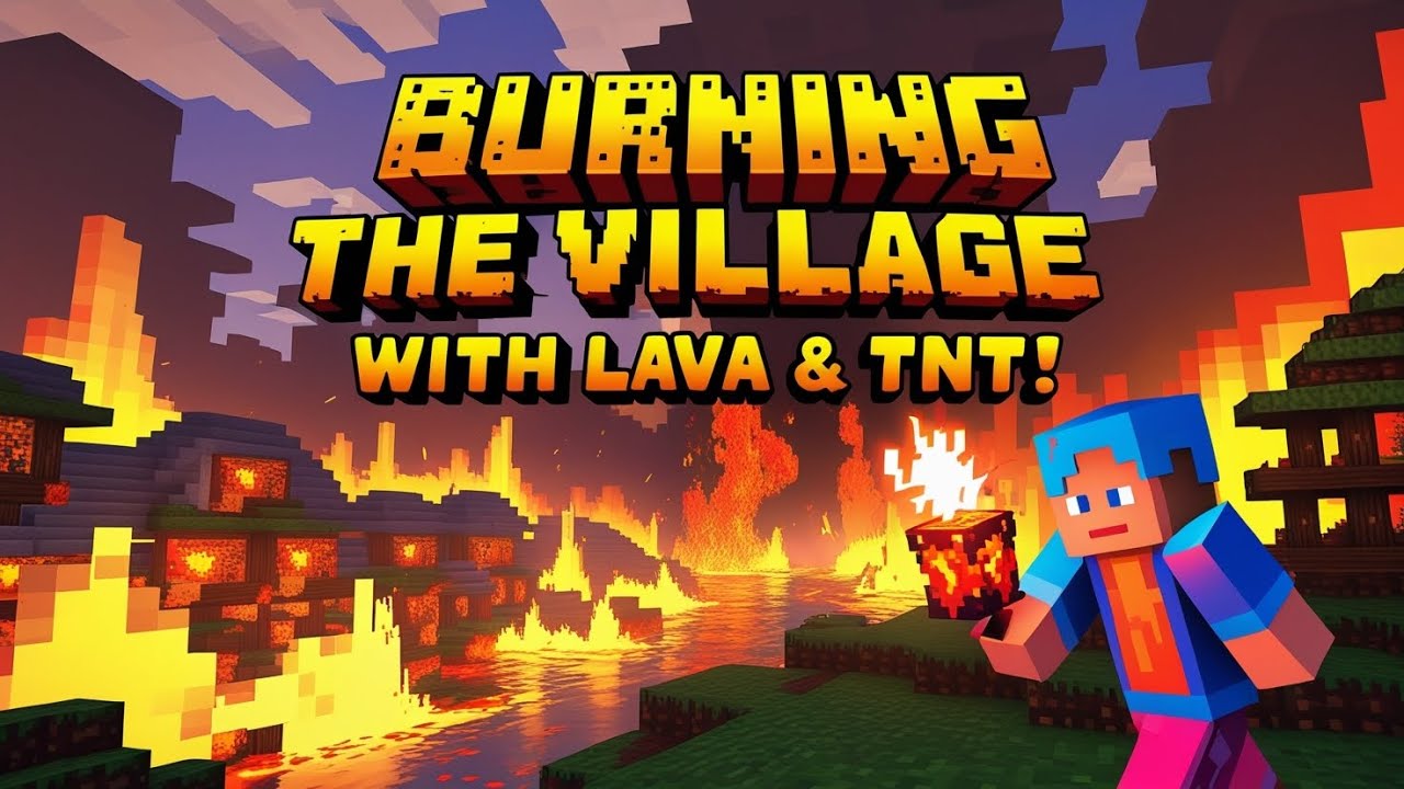 MINECRAFT BURNING VILLAGE GONE WRONG - YouTube