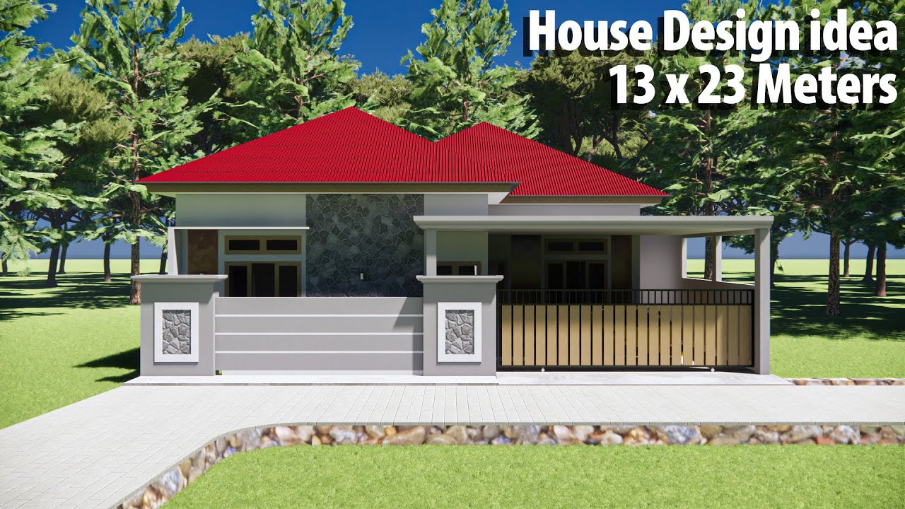 House Design Idea | Simple House | 13 x 23 meters (160 sqm floor area ...