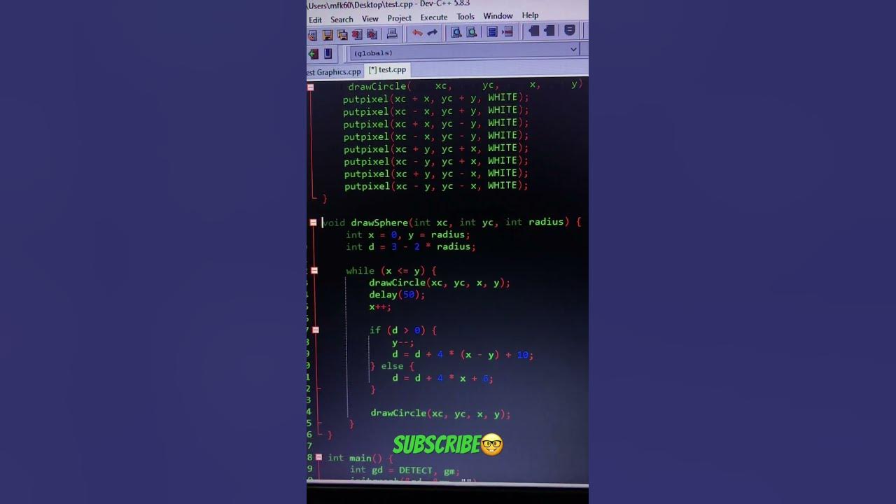 Circle Draw In C Ide Dev C Cppprogramming Codingtime Codinglife Youtube