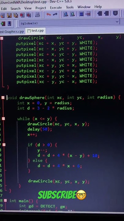 Circle Draw In C Ide Dev C Cppprogramming Codingtime Codinglife