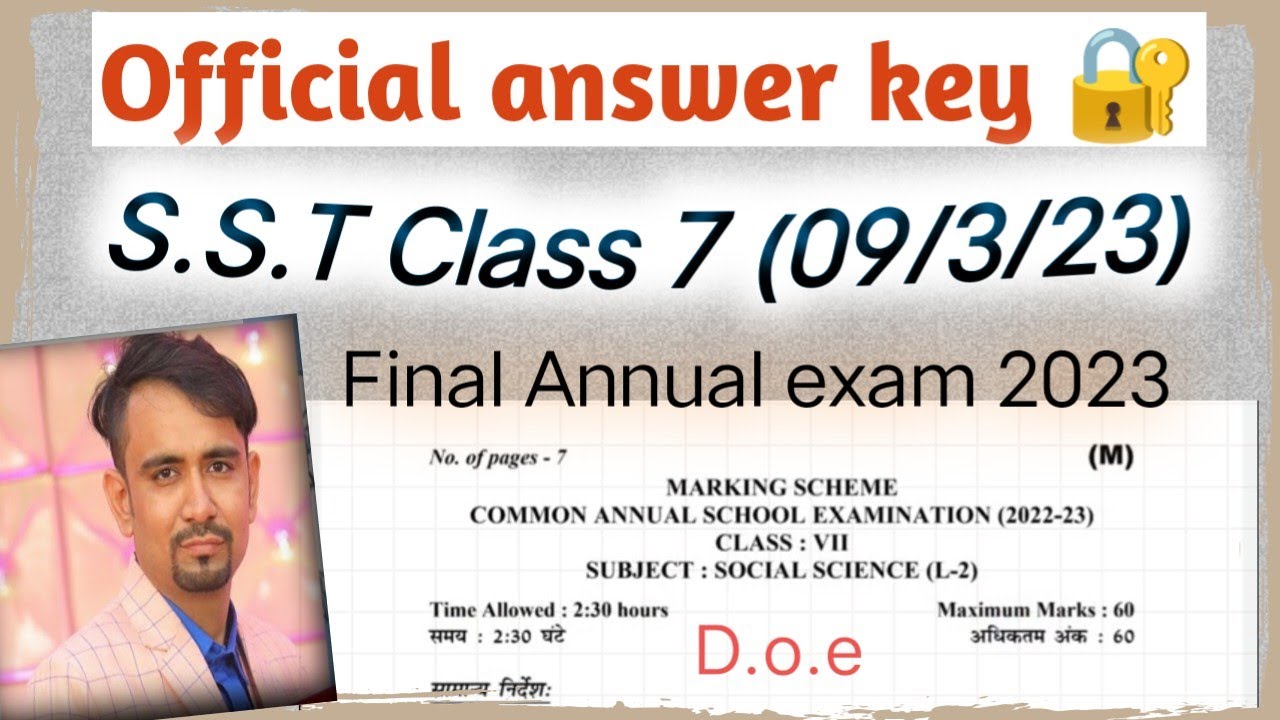 social science paper solution class 7 / class 7 sst annual exam paper ...