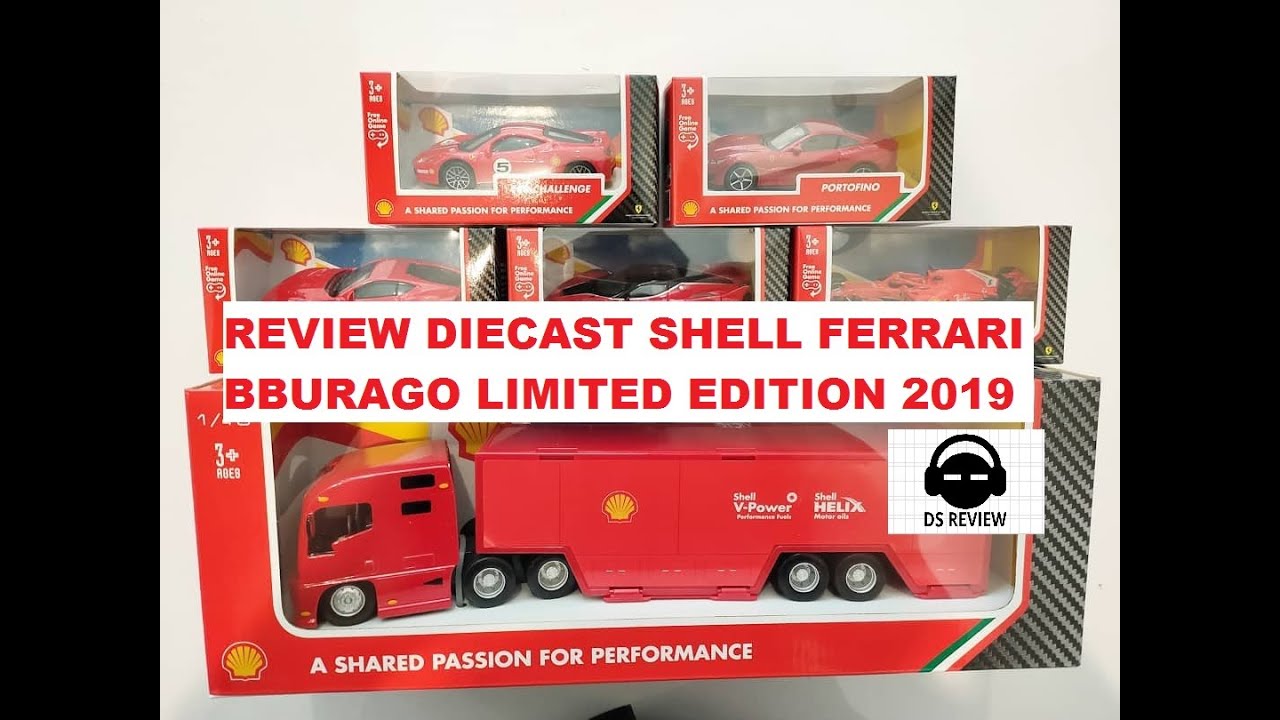FULLSET Shell V Power Ferrari Burago Bburago Miniatur Miniature Mobil ...