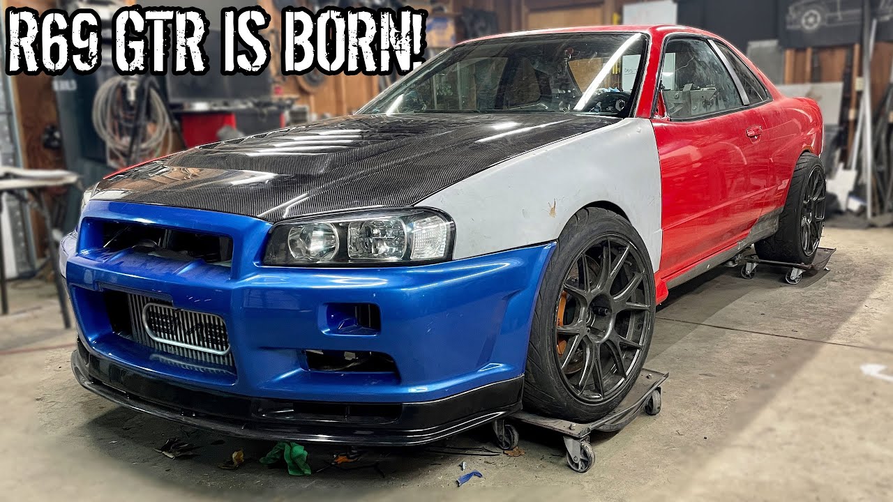 The R69 GT-R Is Born! Mounting All The R34 GT-R Body Parts - YouTube