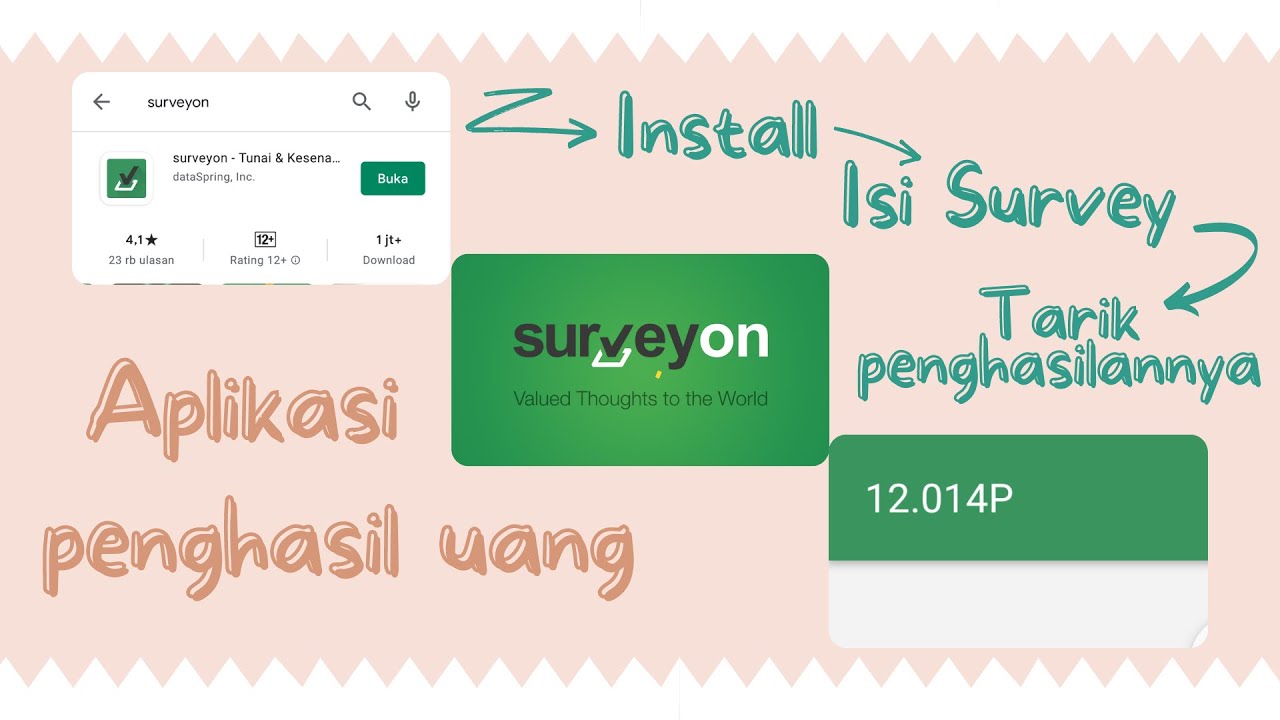 REVIEW APLIKASI PENGHASIL UANG DAN PULSA DENGAN ISI SURVEY DI SURVEYON || SURVEYON - YouTube