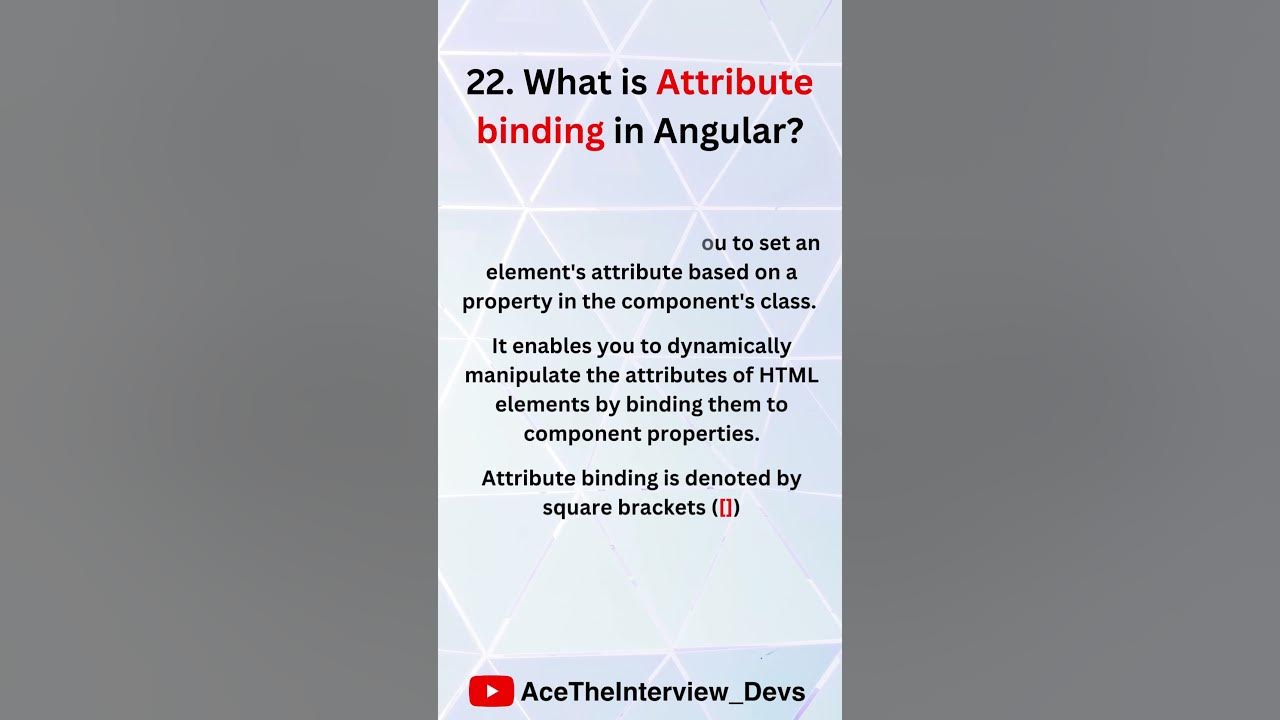 What Is Attribute Binding In Angular 🤔 Angular Interview Qanda Angular Shorts Interview Youtube