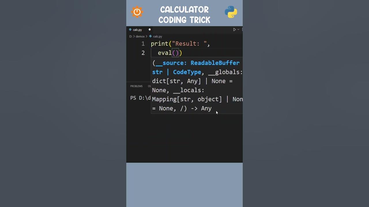 Trick to Code Smallest Calculator using Python - YouTube