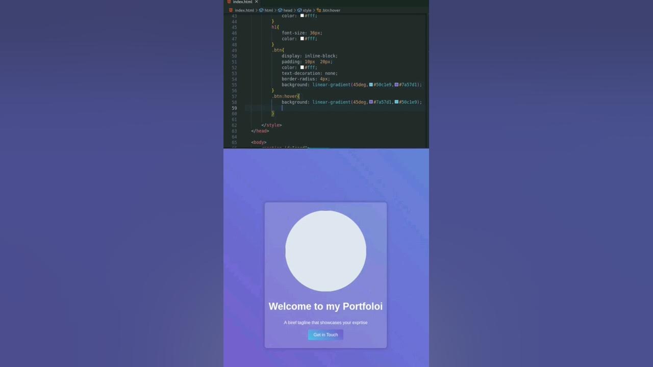 How To Create A Glass Morphism Personal Portfolio😍 Shorts Viral Coding Programming