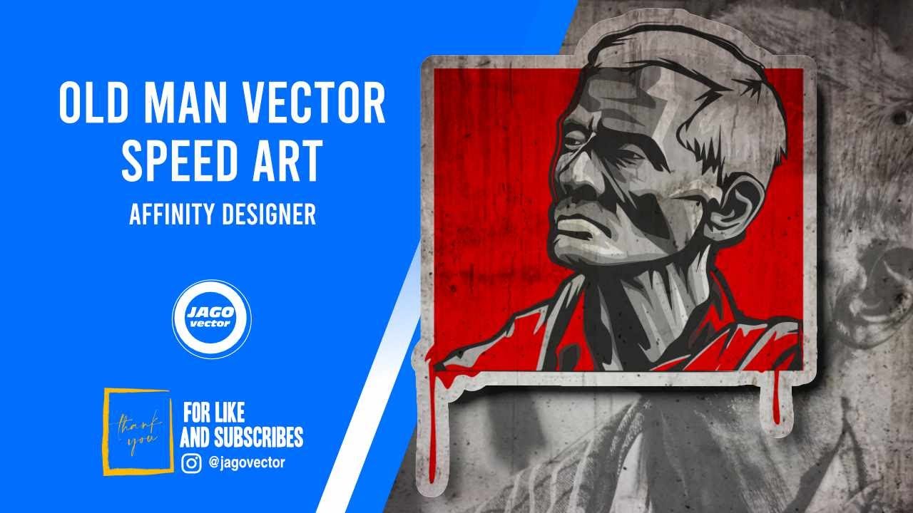 old man vector speed art | affinity designer - YouTube