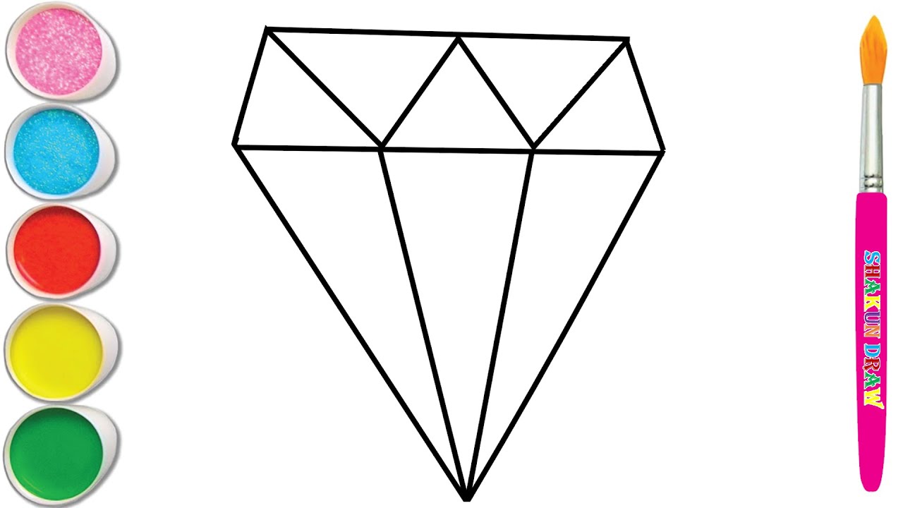 How to Draw a Diamond easy special drawing for kids tutorial - YouTube
