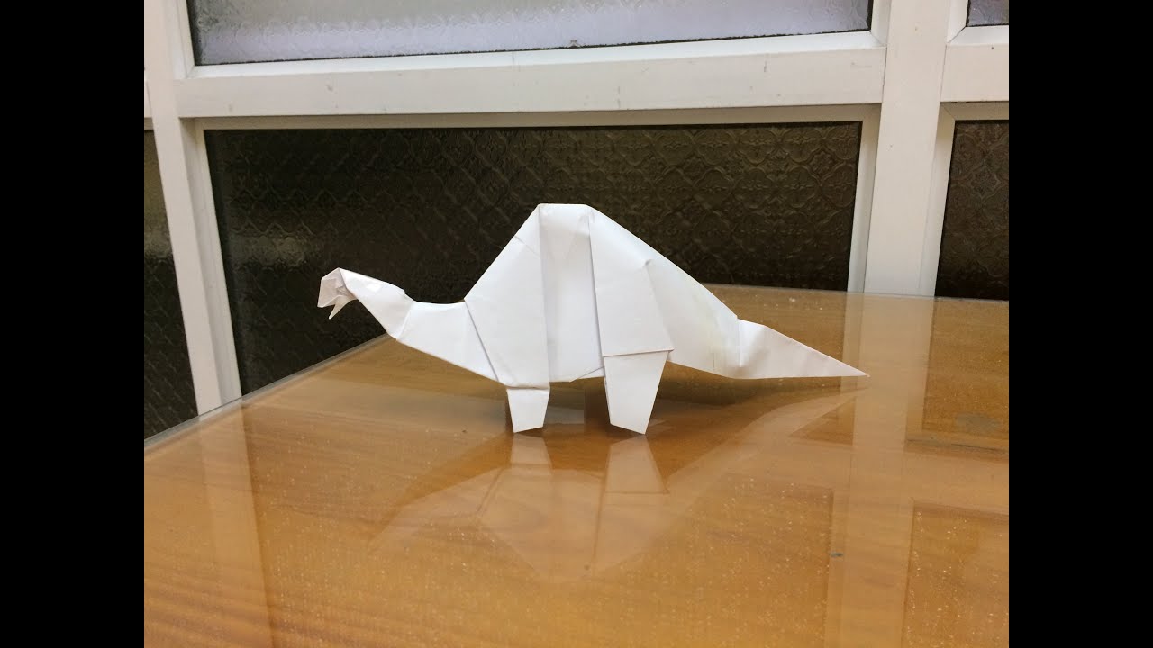 Origami Dinosaur Apatosaurus (Fumiaki Kawahata) - YouTube