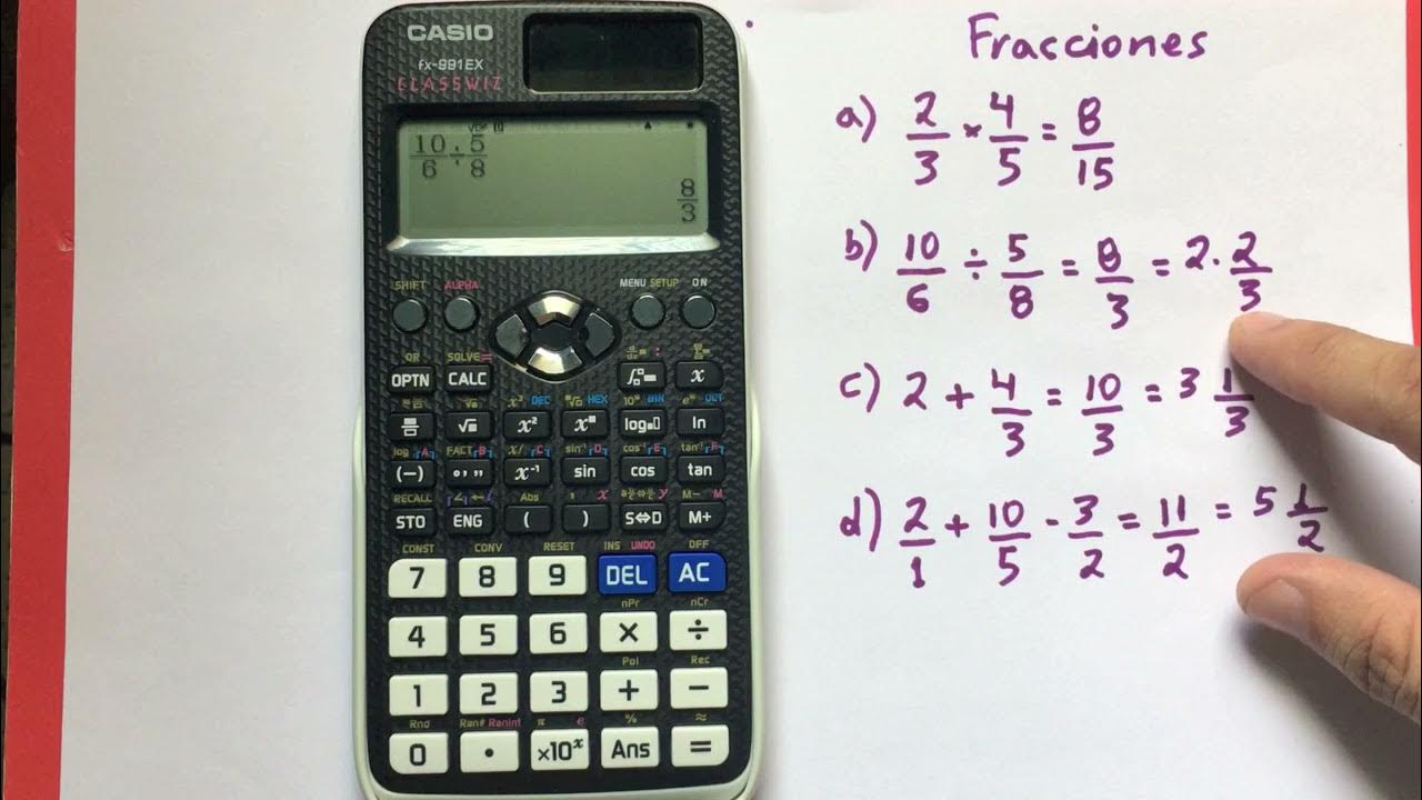 Operaciones con fracciones en la calculadora Fx 991 EX - YouTube