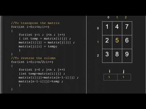 Rotate array by 90 degree - YouTube