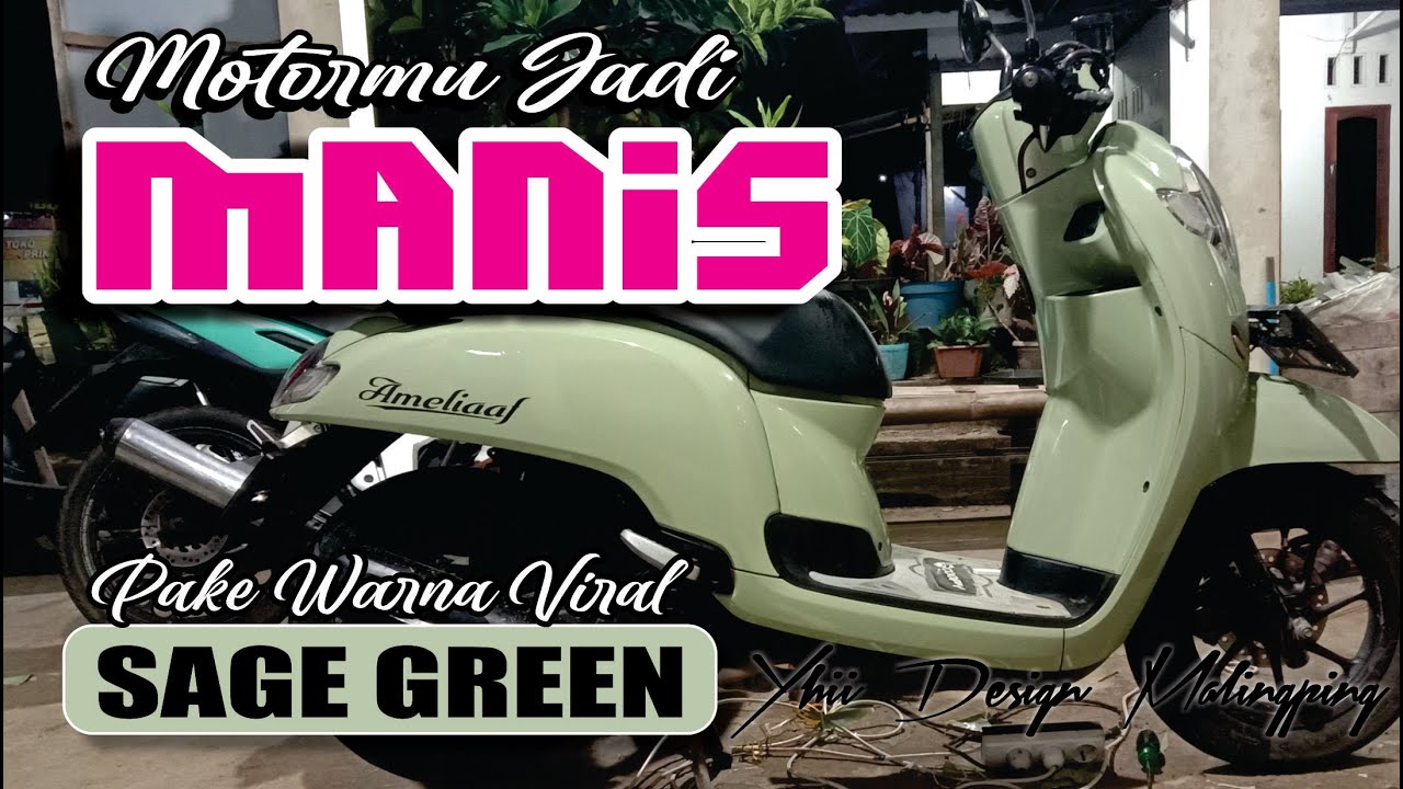 Wrapping Motor Scoopy Sage Green Pastel // Scoopy Warna Sage - YouTube