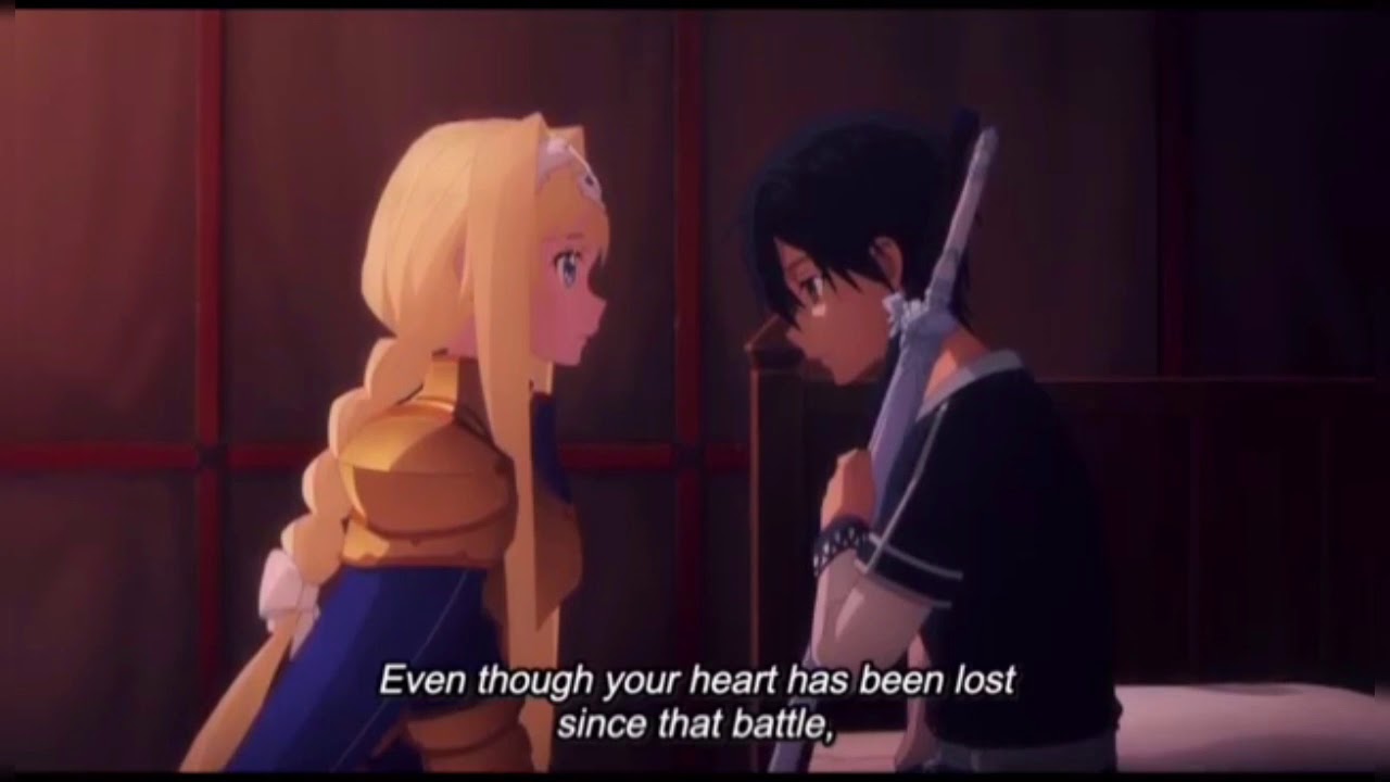 Alice try to kiss kirito sword art online alicization war of Underworld ...