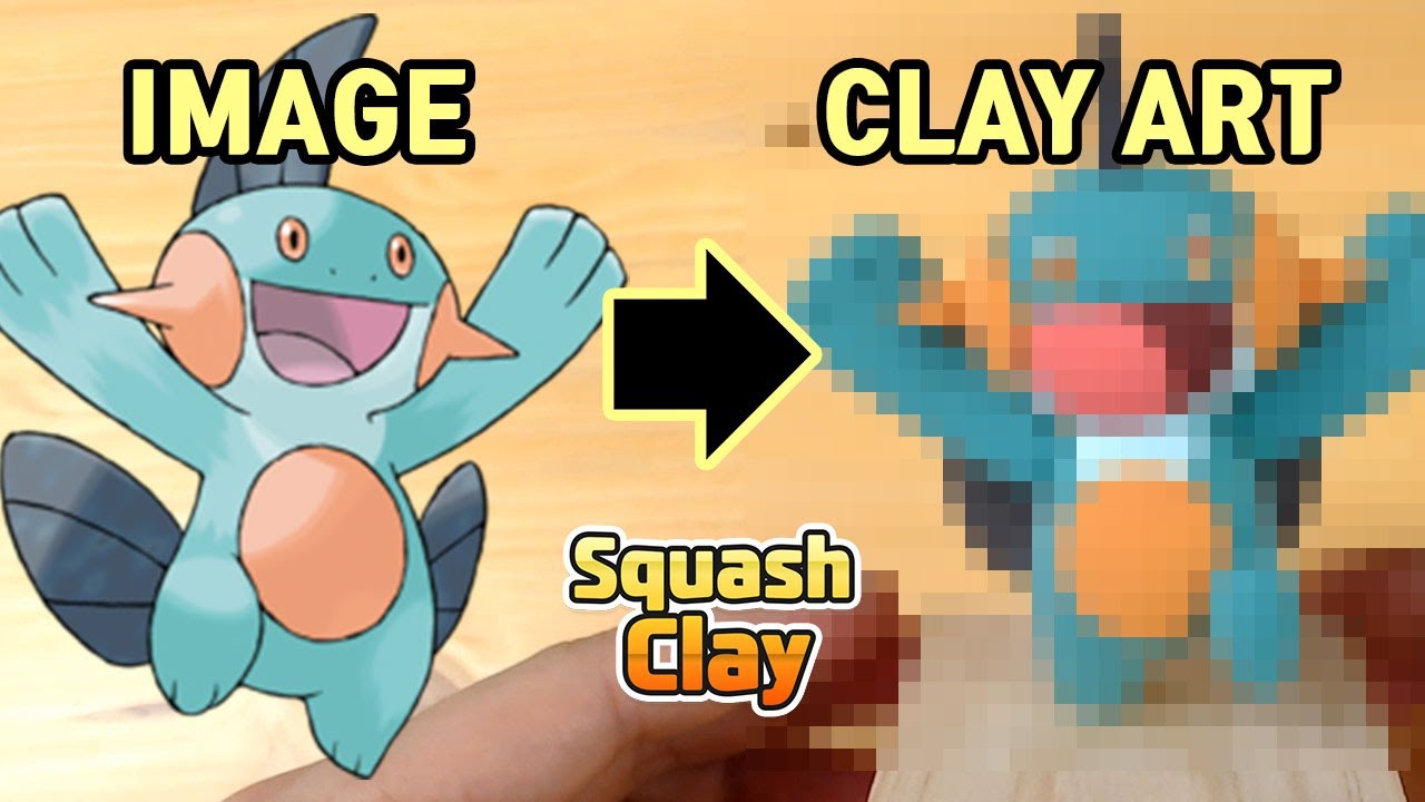 Mudkip evolved! Sculpting Marshtomp from Pokemon easily in clay - YouTube