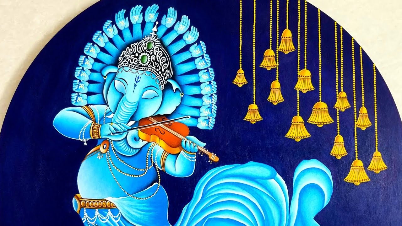 Charming Blue Ganesha |Acrylic on wood😊| Time-lapse video | Artist ...