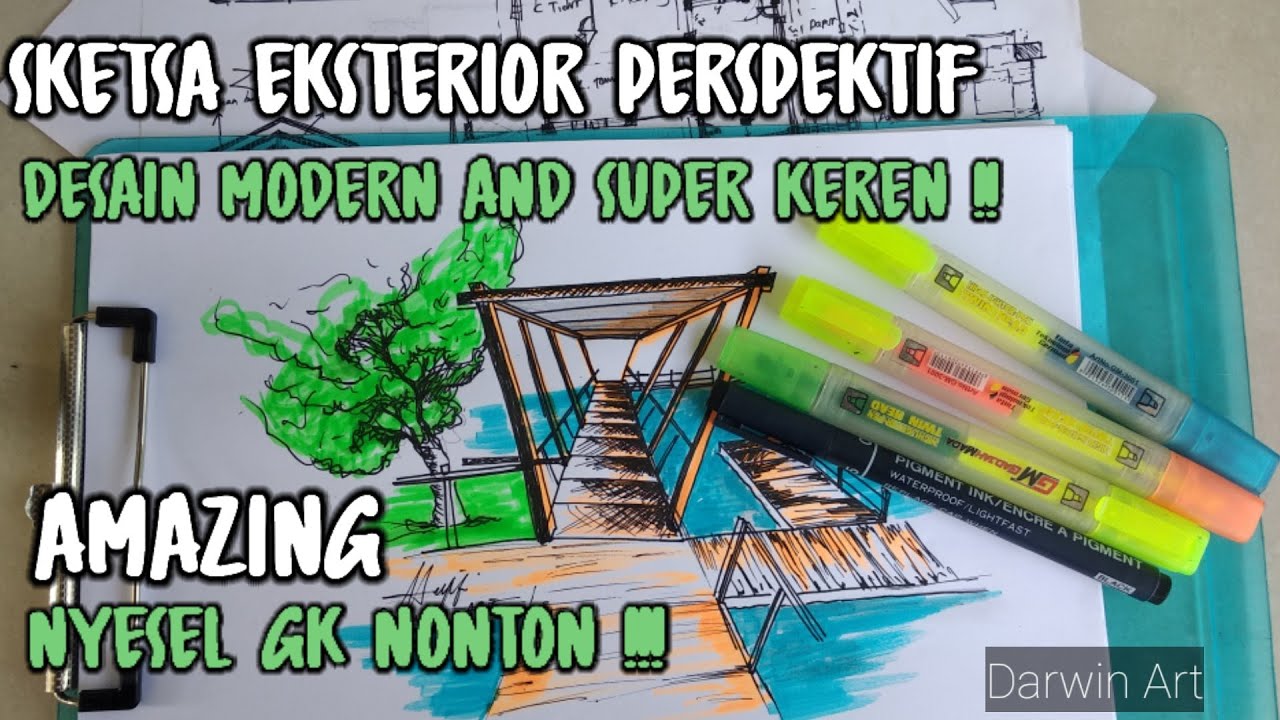SKETSA EKSTERIOR PERSPEKTIF | AMAZING ARTWORK - YouTube