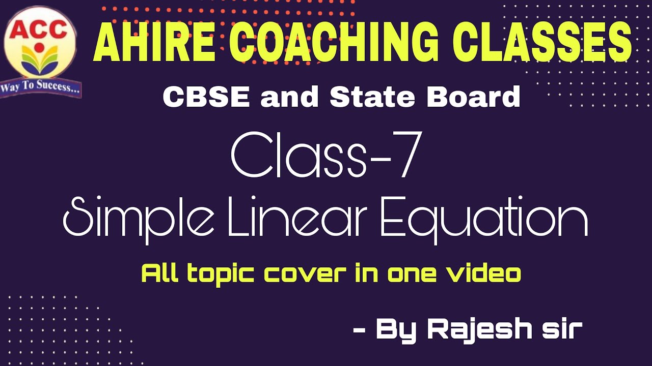 Simple Linear Equation # CBSE and State board CLASS 7, Transposing ...