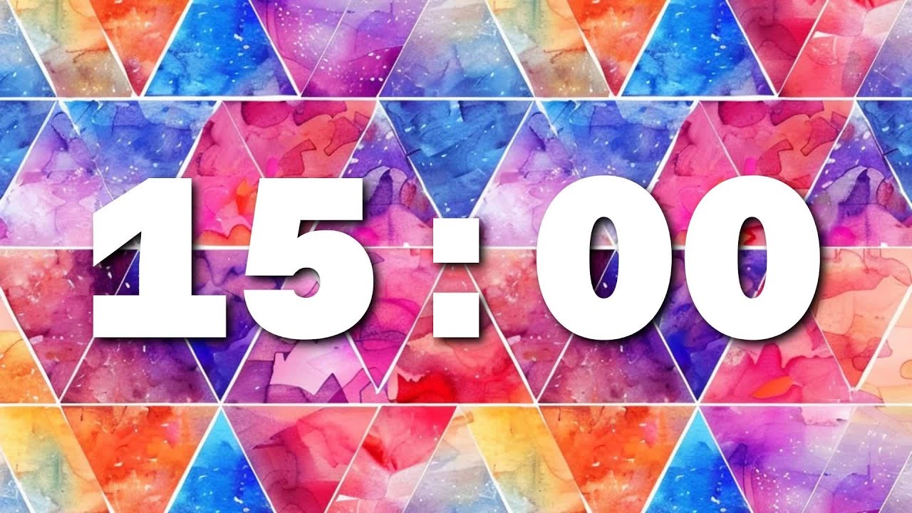 Countdown Timer | Blue, Red, Yellow and Purple Triangles | 15:00 - YouTube